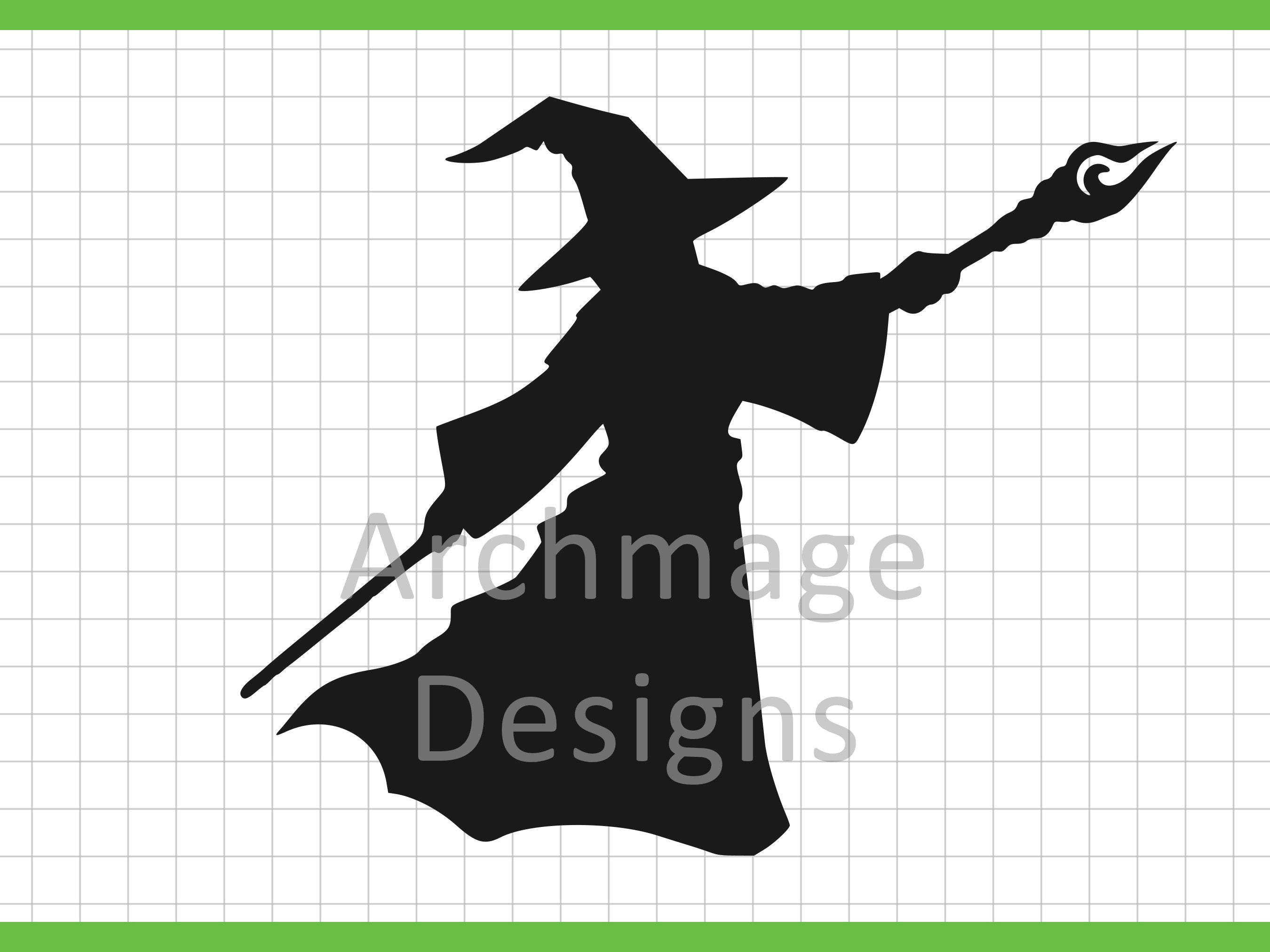 Wizard Silhouette, Sorcerer Clipart: Cut/engrave File - SVG & PNG ...