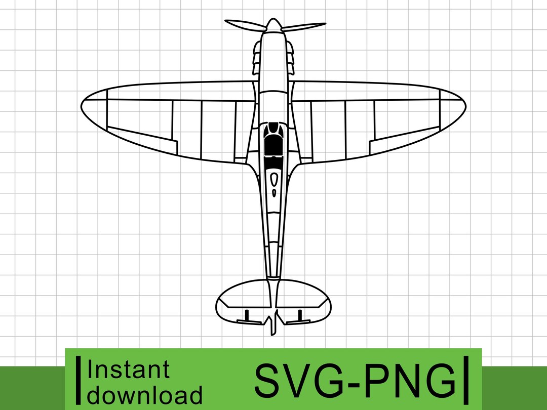 Supermarine Spitfire Mk1 Line Drawing – WWII Top View SVG & PNG - Etsy
