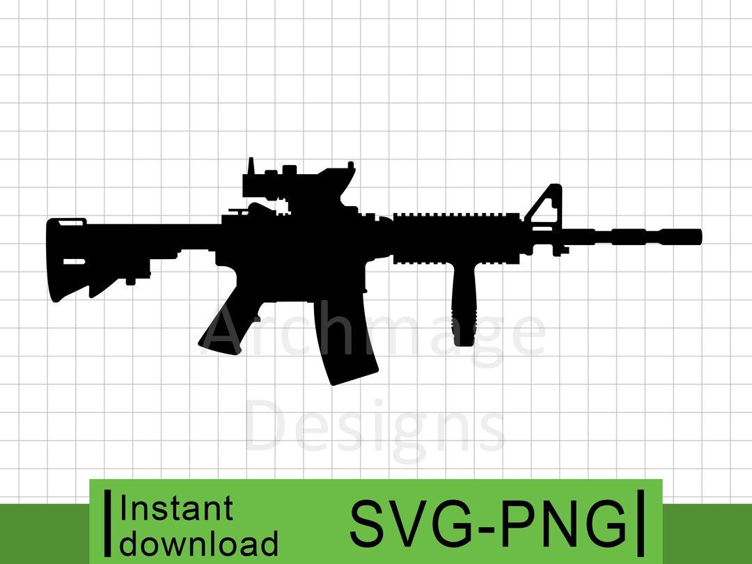 M4a1 Rifle With ACOG Scope | SVG & PNG - Etsy