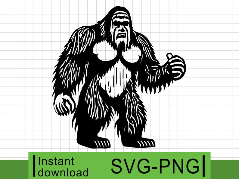 Bigfoot SVG & PNG, Sasquatch Vector Graphic, Commercial Use, Instant ...