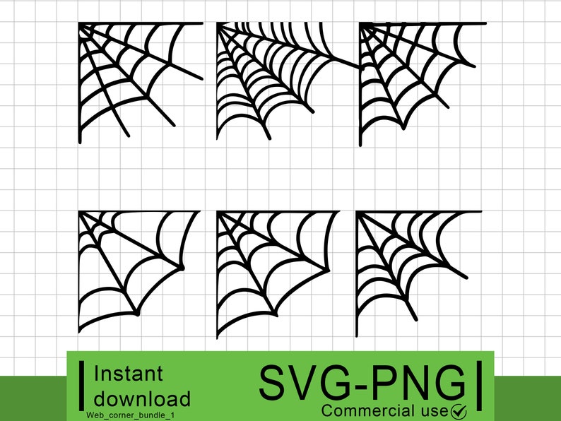 Spiderweb Corner Pack: Bundle of 6 - SVG & PNG (digital Download) - Etsy