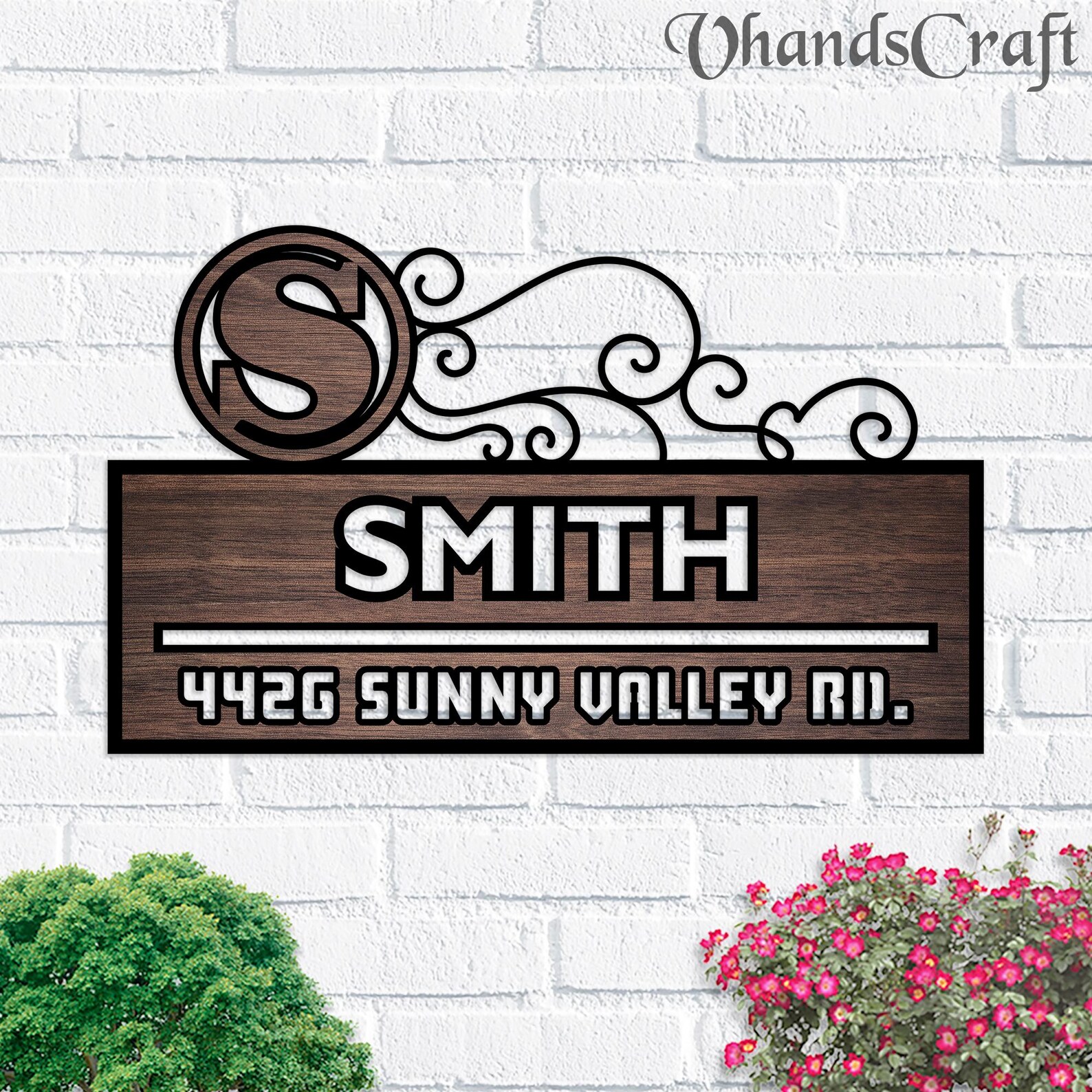 Custom Laser Cut Wood and Metal Address Sign With LED Lights - Etsy