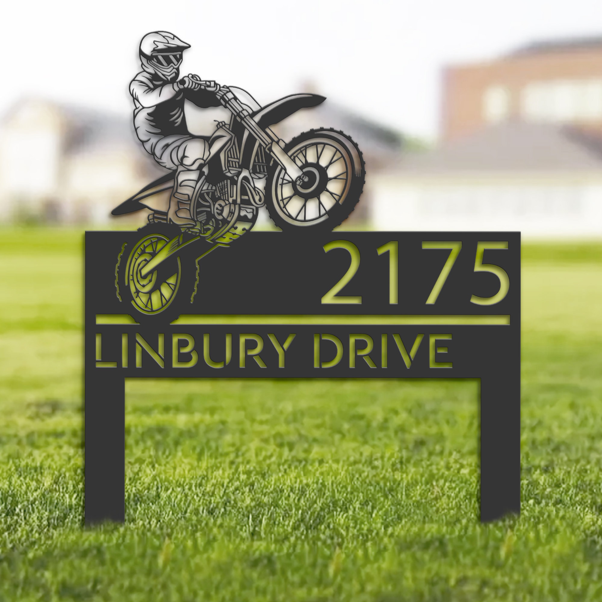 Personalized Dirtbike Motocross Rider Metal Address Sign House - Etsy