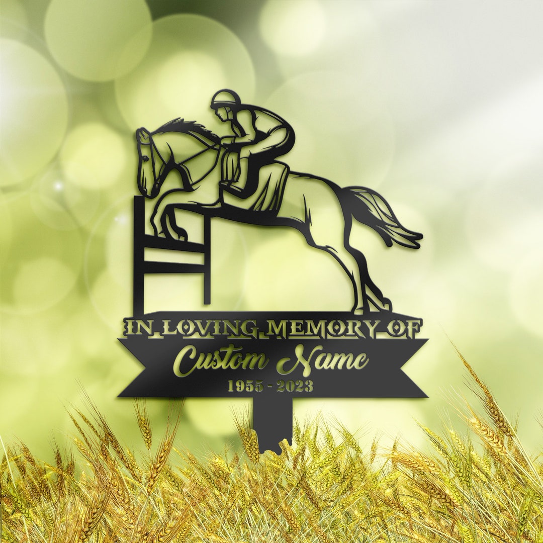Personalized Horse Racing Racer Horse Rider Memorial Stake, Metal Stake ...