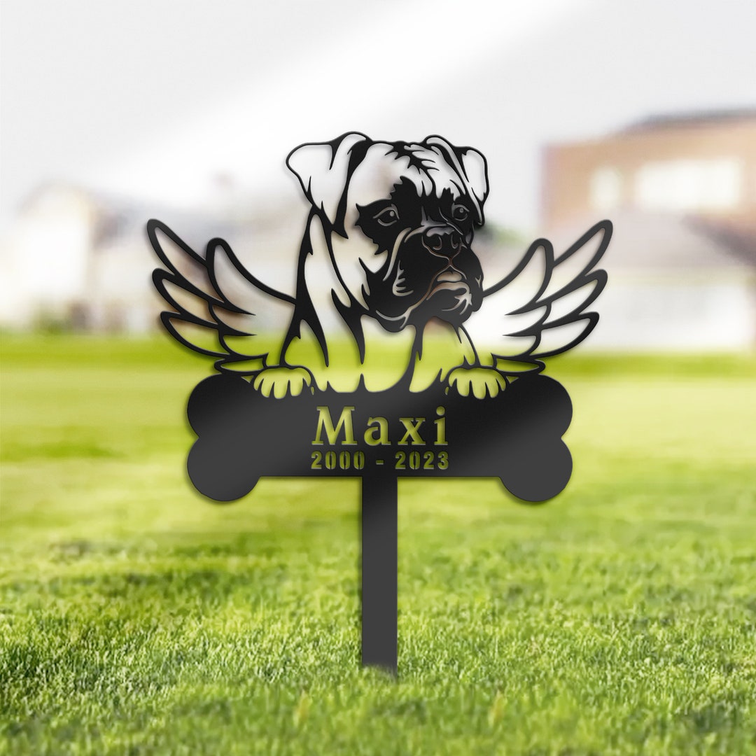 Personalized Boxer Dog Memorial Stake, Pet Grave Marker, Sympathy Gift ...