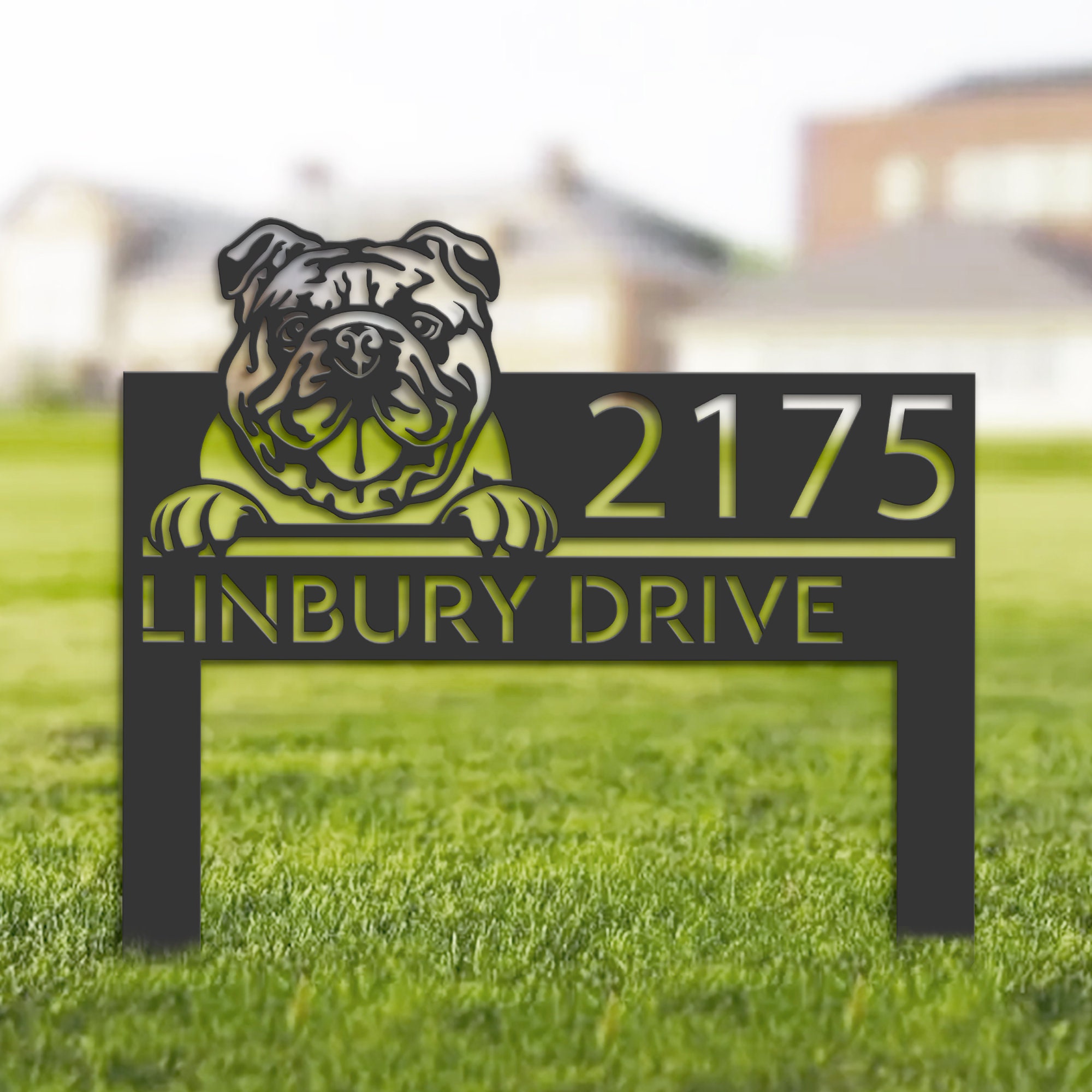 Personalized English Bulldog Dog Puppy Metal Address Sign - Etsy