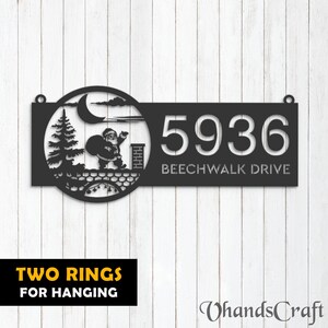 Personalized Greeting Santa With Presents Metal Address Sign House ...