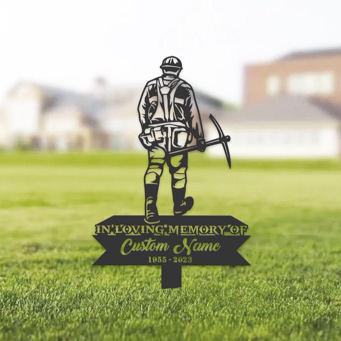 Personalized Coal Miner Memorial Stake, Metal Grave Marker, Sympathy ...