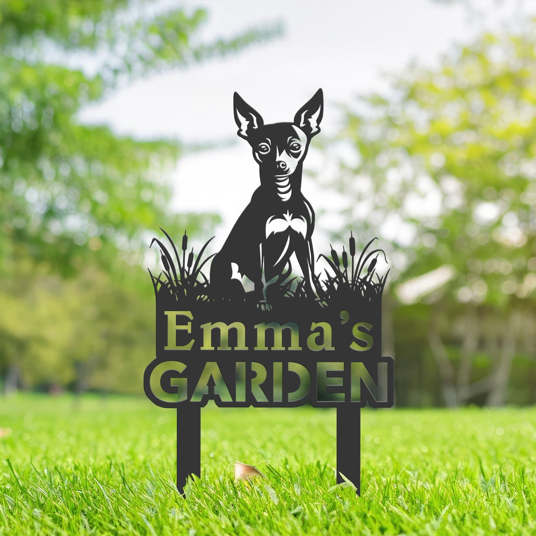 Personalized Miniature Pinscher Dog Garden Sign, Metal Yard Decor - Etsy