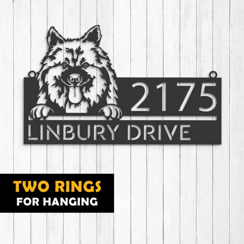 Personalized Keeshond Metal Address Sign, House Number Plaque - Etsy
