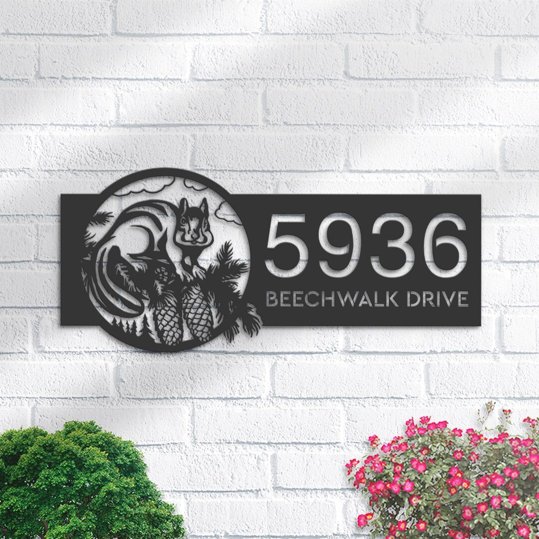 Personalized Chipmunk Wild Animal Wildlife Metal Address Sign | Hanging ...