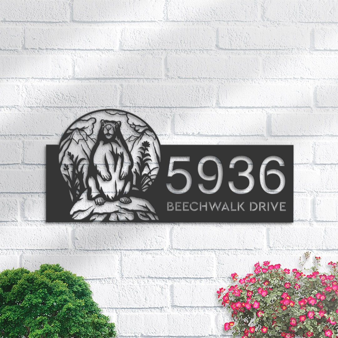 Personalized Badger Wild Animal Wildlife Metal Address Sign | Hanging ...