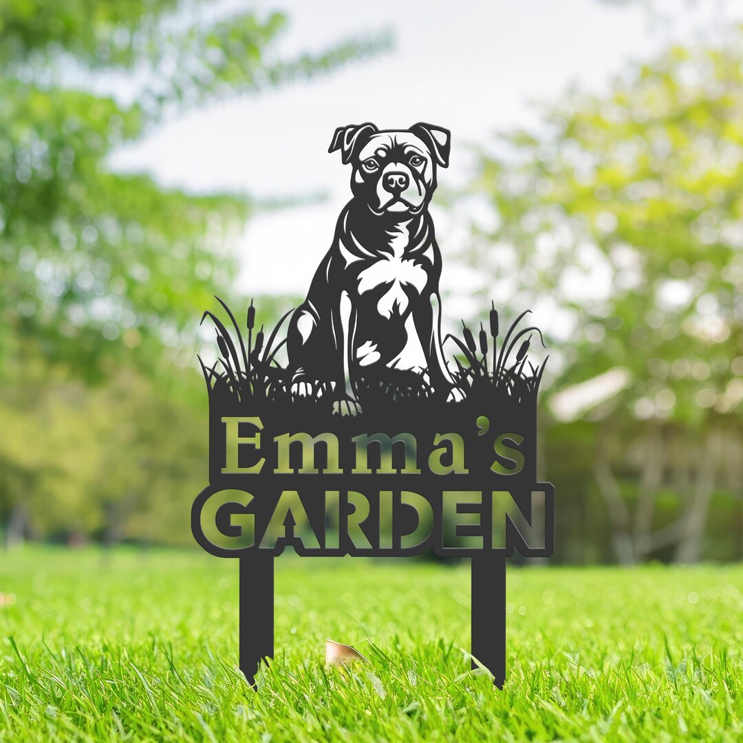Personalized Staffordshire Bull Terrier Metal Garden Sign With Stake - Etsy
