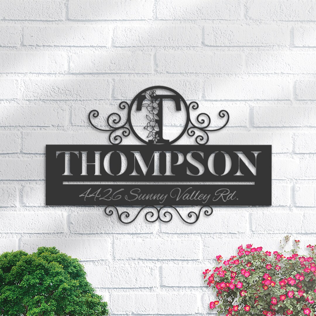 Personalized Metal Family Name Address Sign, Custom Outdoor Decor - Etsy