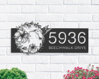Personalized Butterfly Flowers Metal Address Sign House Number - Etsy