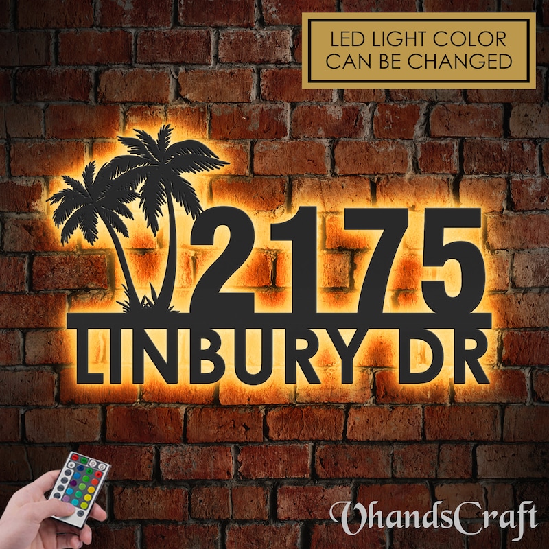 Light up Address Numbers - Etsy