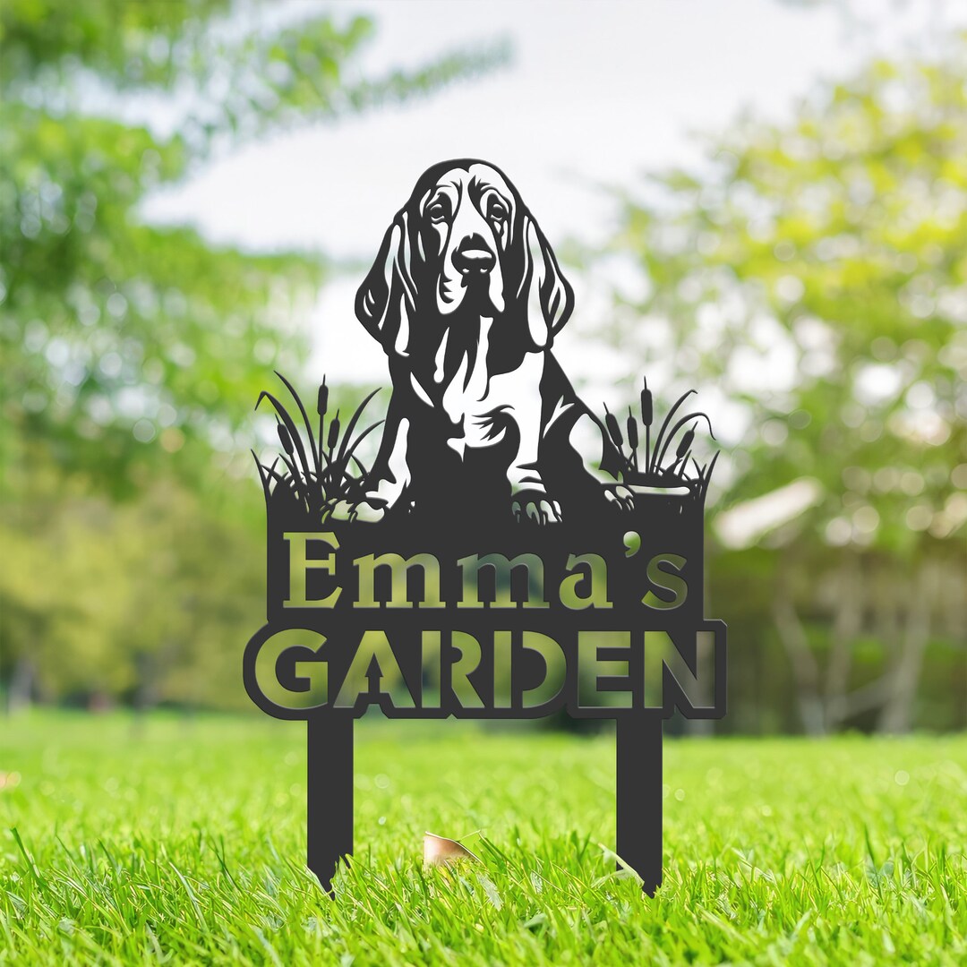 Personalized Bloodhound Dog Metal Garden Sign, Custom Yard Sign With ...