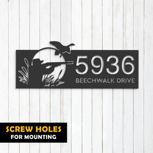 Personalized Duck Hunting Metal Address Sign With LED Lights House ...