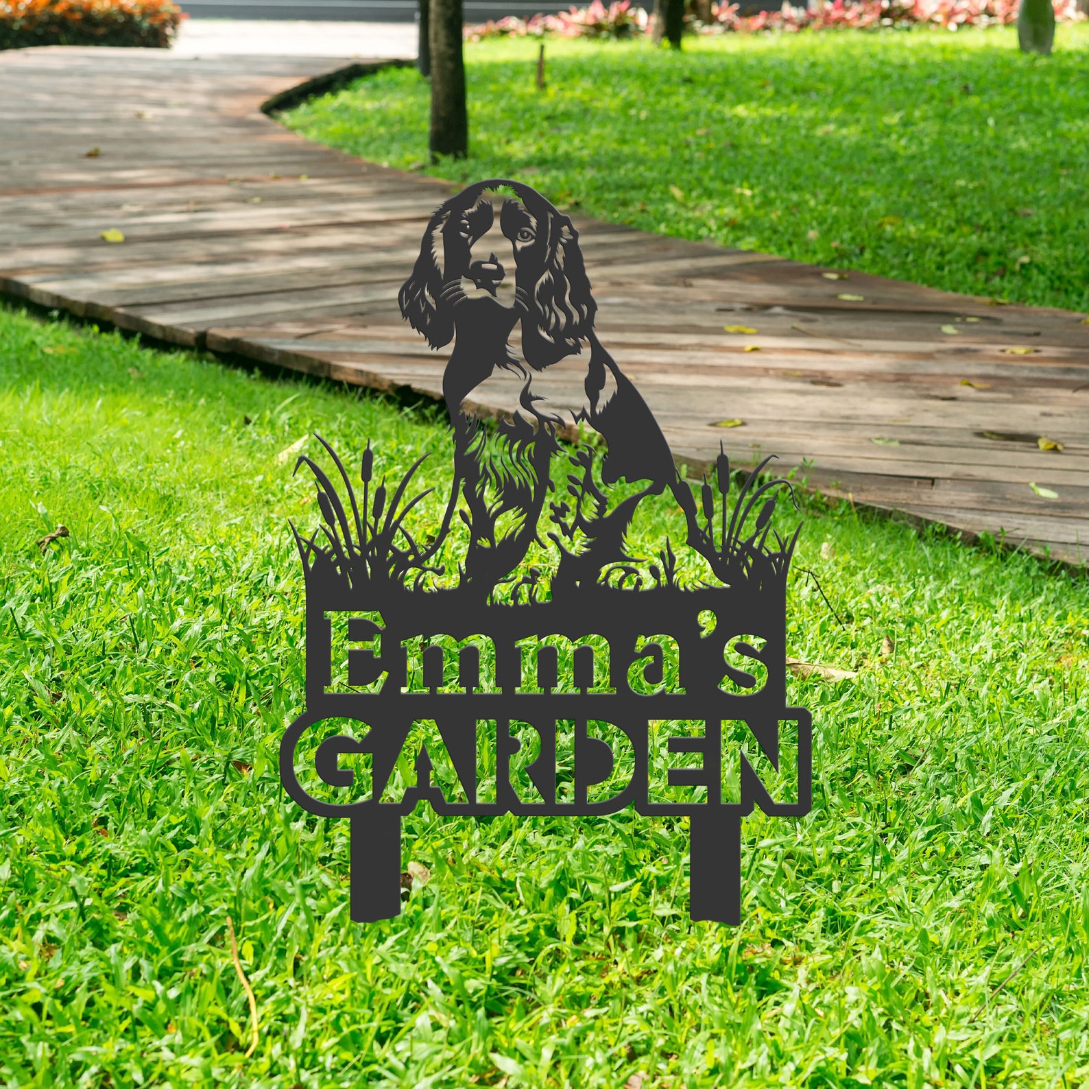 Personalized English Springer Spaniel Metal Garden Sign With Stake - Etsy