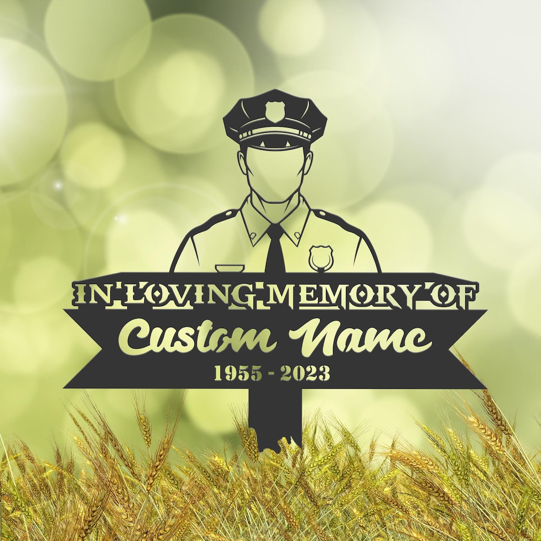 Personalized Police Officer Memorial Stake: Metal Grave Marker - Etsy