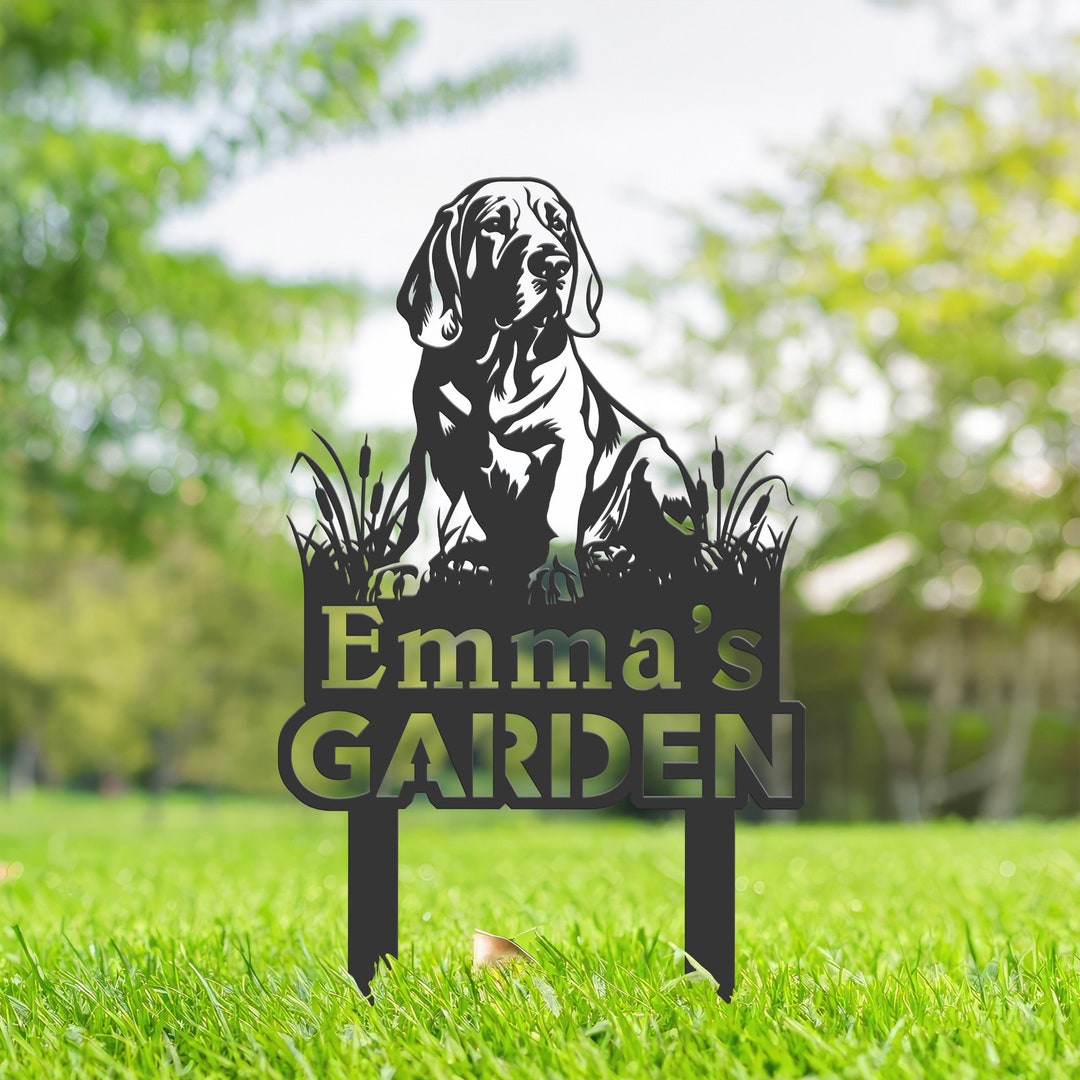 Personalized Bloodhound Dog Metal Garden Sign, Custom Yard Sign With ...