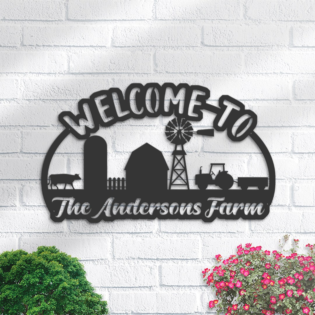 Personalized Welcome to Our Farm, Custom Name Farm House Sign, Barn ...
