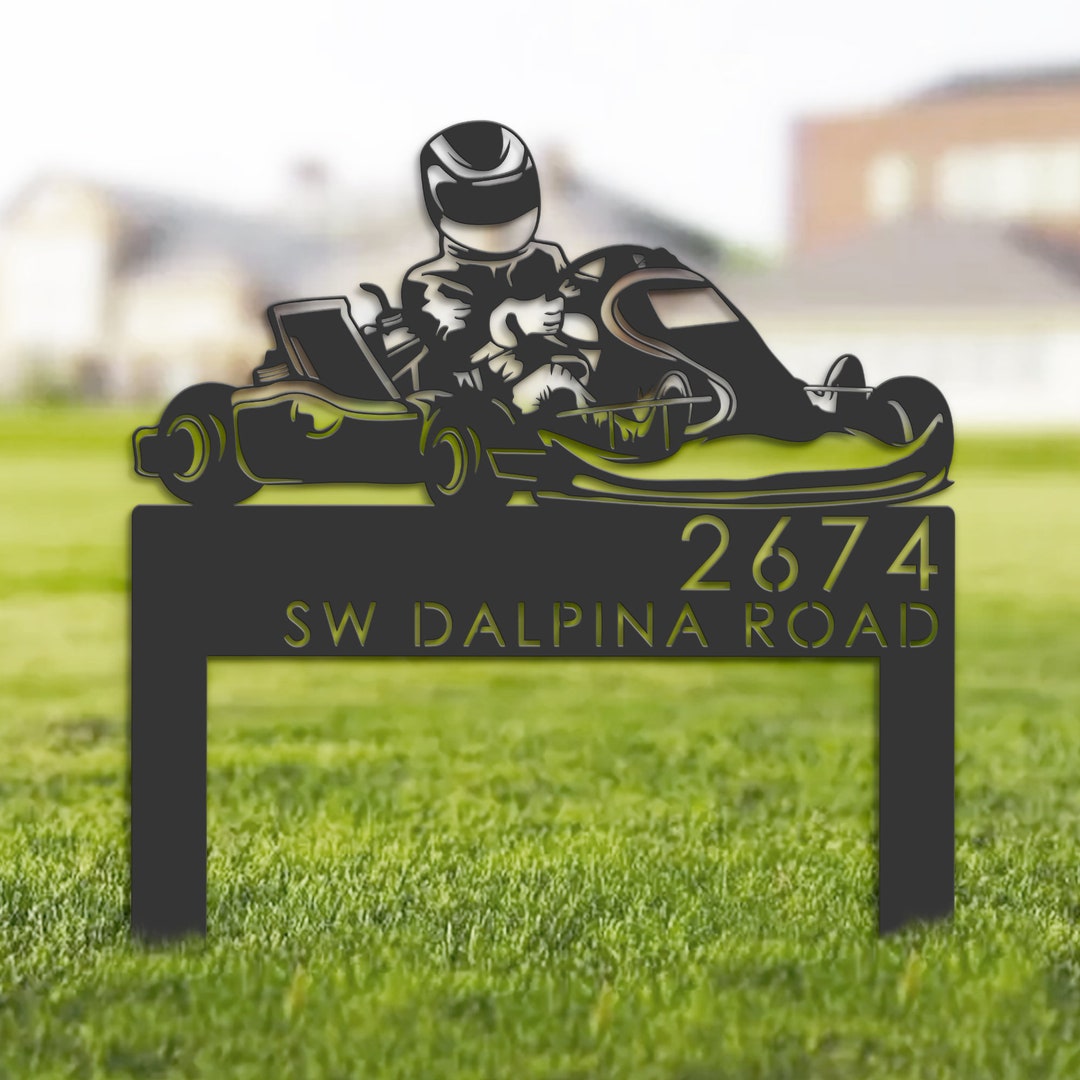 Personalized Go Kart Driver Racing Metal Address Sign - Etsy