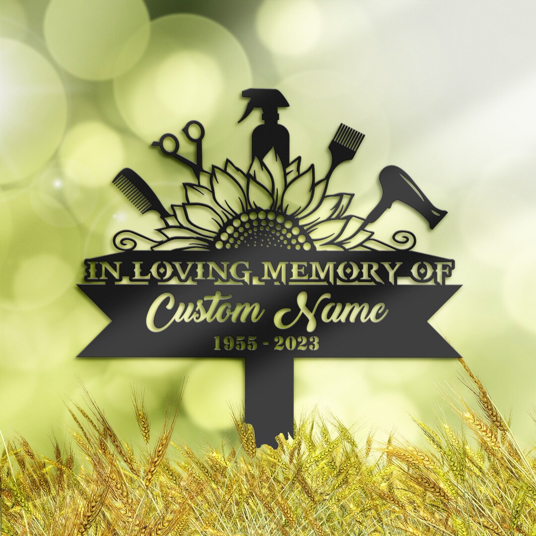 Personalized Hair Stylist Memorial Stake, Custom Grave Marker - Etsy