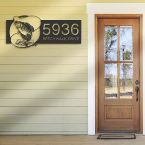 Personalized Crappie Fishing Metal Address Sign With LED Lights House ...