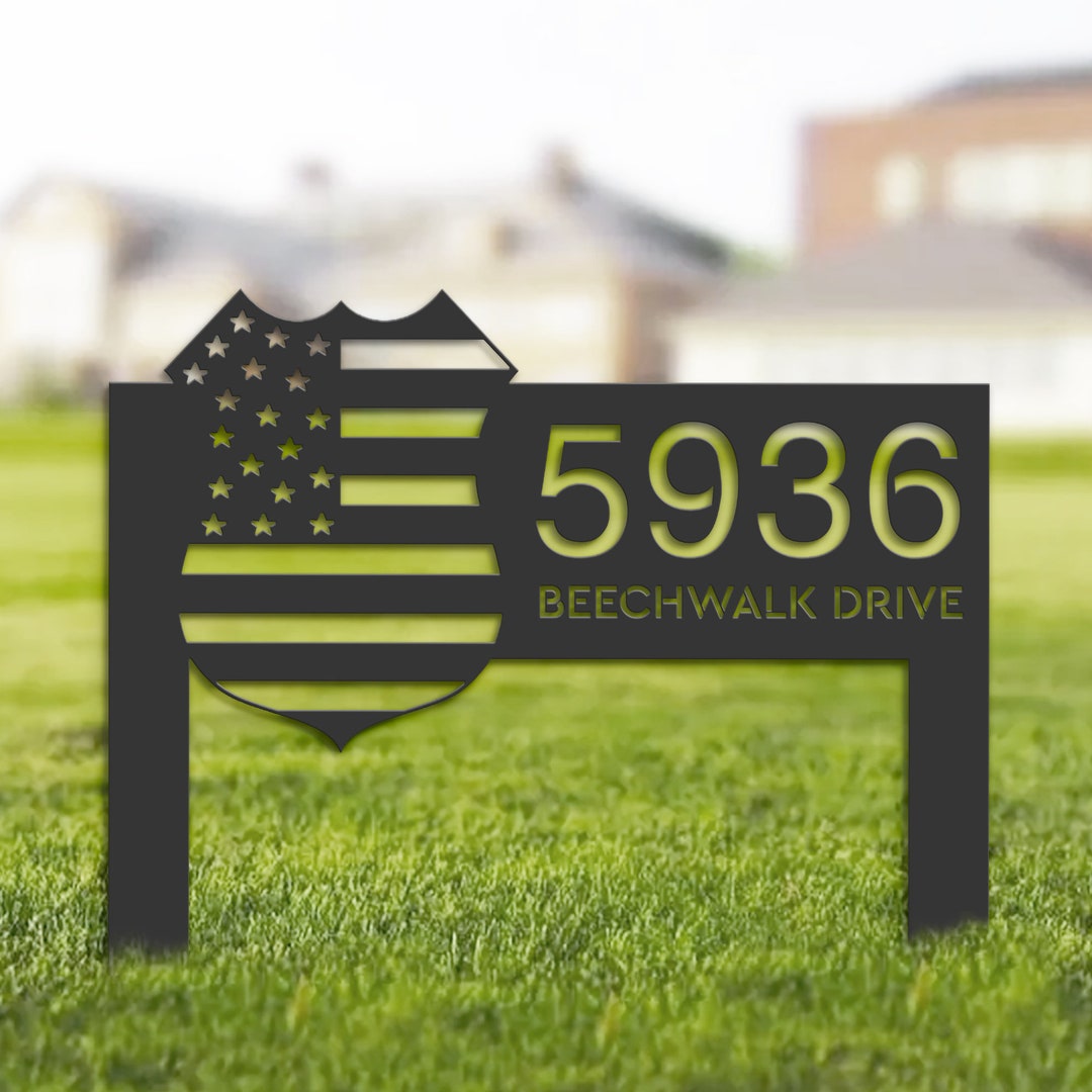 Personalized Police Badge American Flag Patriotic Metal - Etsy