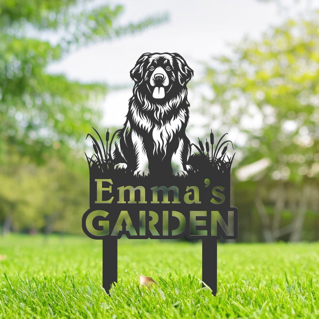 Personalized Newfoundland Dog Metal Garden Sign, Outdoor Decor - Etsy