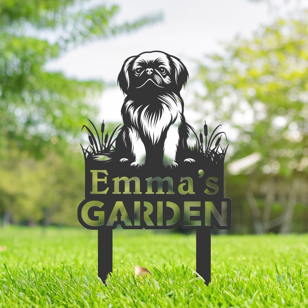 Personalized Pekingese Dog Metal Garden Sign, Custom Yard Decor - Etsy