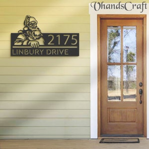 Personalized Santa Claus Metal Address Sign | Holiday Decor - Etsy