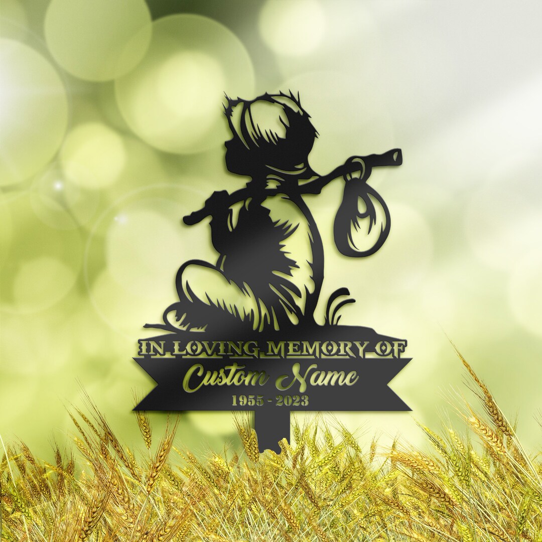 Personalized Child Sitting Memorial Stake, Metal Stake, Sympathy Sign ...