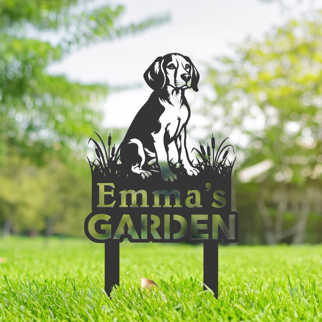 Personalized Beagle Dog Metal Garden Sign With Stake - Etsy