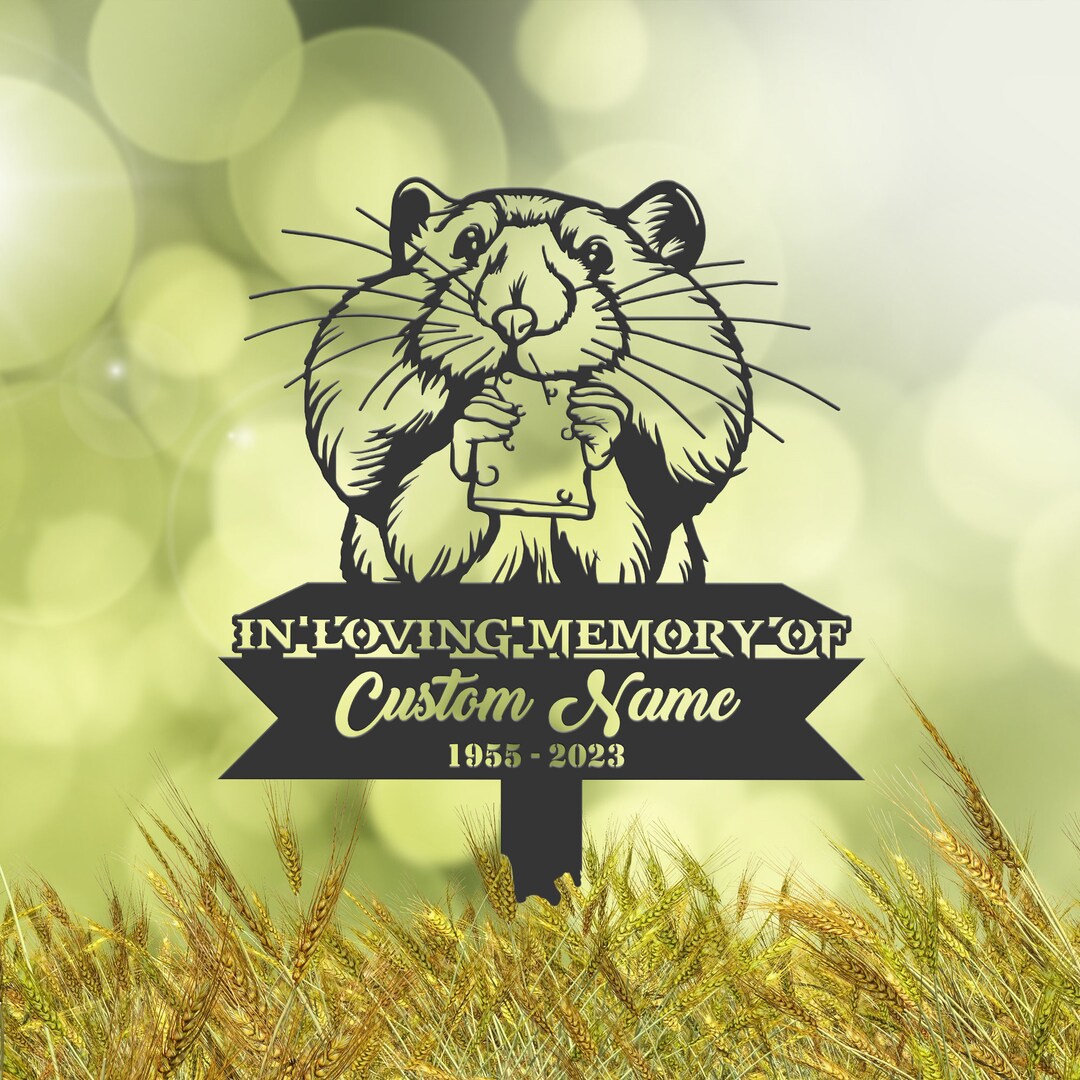 Personalized Hamster Memorial Stake, Metal Stake, Sympathy Sign, Pet ...