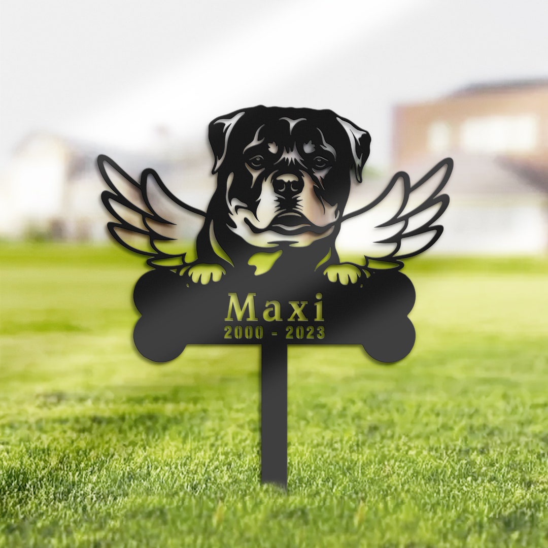 Personalized Rottweiler Dog Memorial Stake, Metal Stake, Sympathy Sign ...