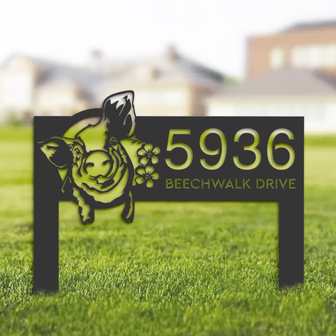 Personalized Pig Farm House Animal Ranch Metal Address Sign - Etsy