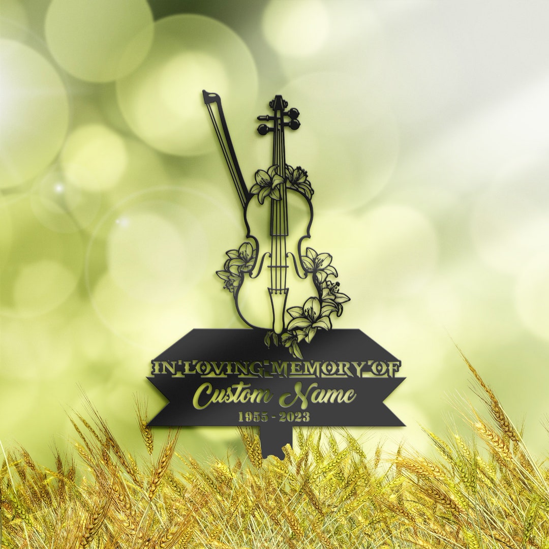 Personalized Violin Musician Violist Memorial Stake, Metal Stake ...