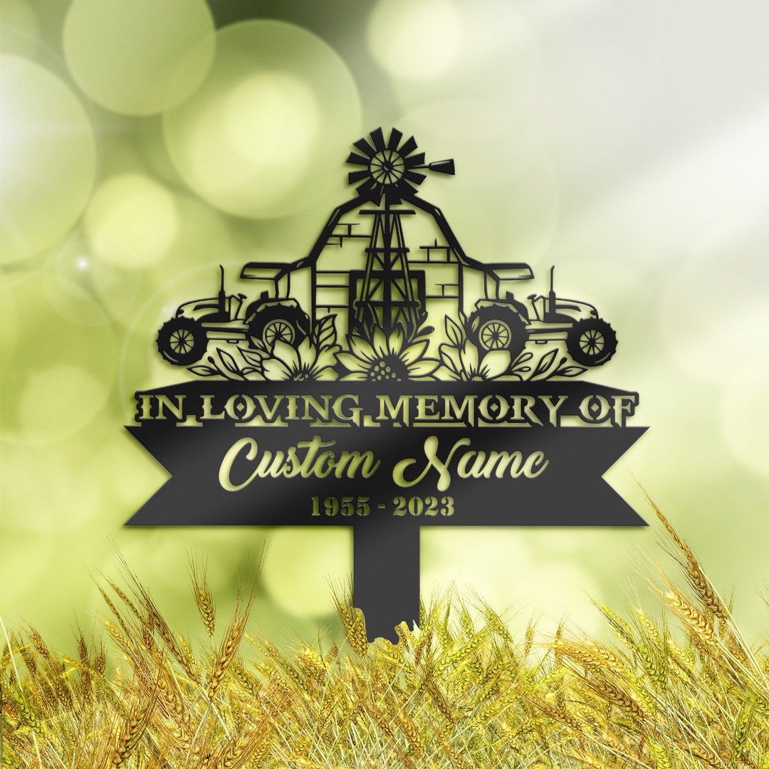 Personalized Farming With Flower Farmer Memorial Stake, Metal Stake ...