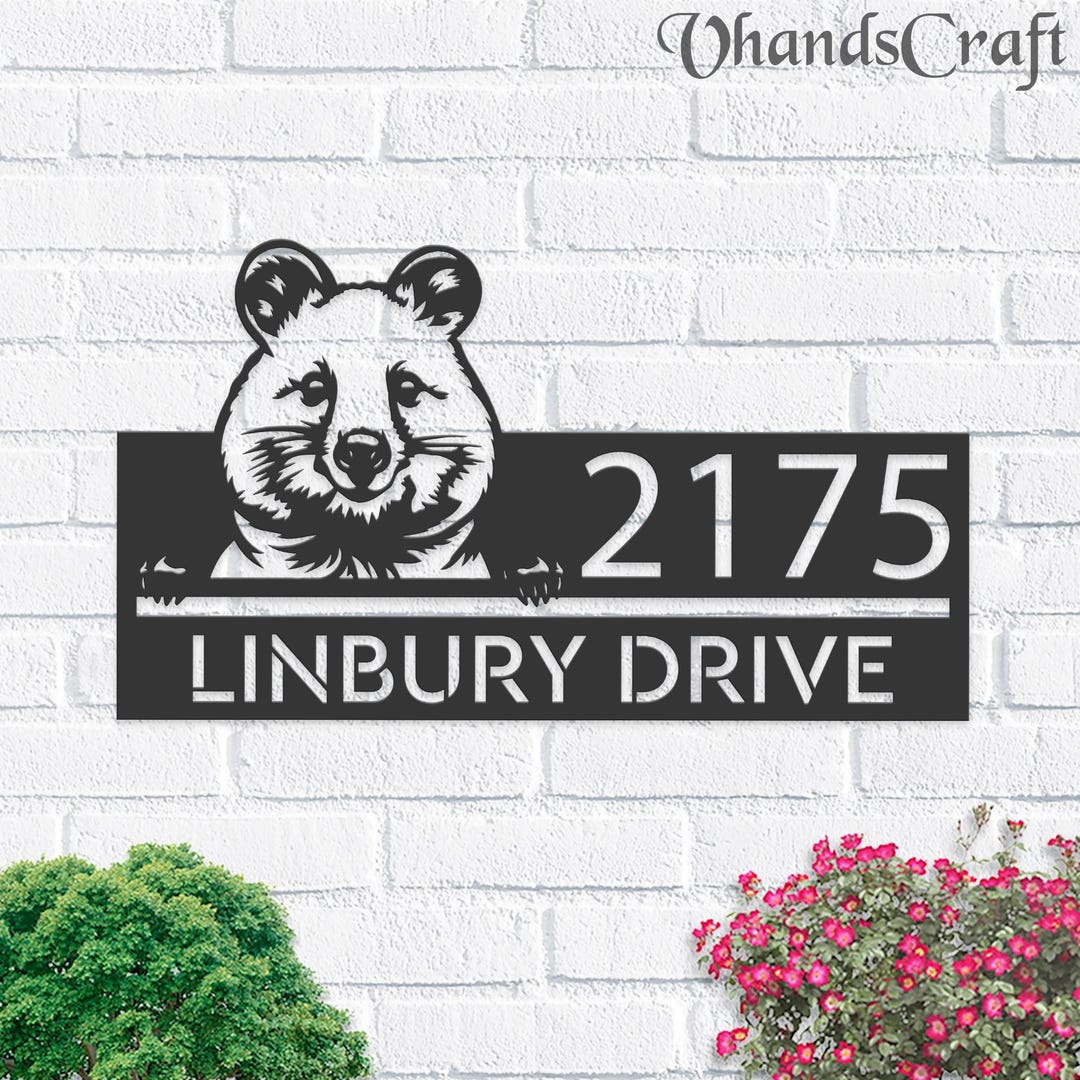 Personalized Peeking Quokka Wild Animal Wildlife Metal Address Sign ...