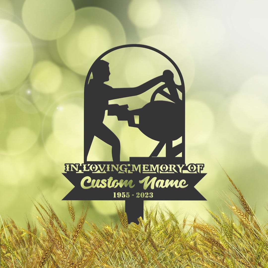 Personalized Printer Memorial Stake, Metal Stake, Sympathy Sign, Grave ...