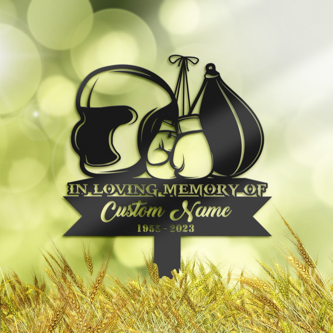 Personalized Boxing Boxer Memorial Stake, Metal Stake, Sympathy Sign ...