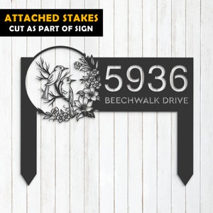 Personalized Couple Birds Metal Address Sign | House Number Plaque - Etsy