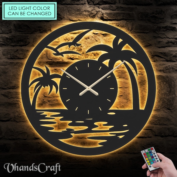 Palm Tree Clock - Etsy