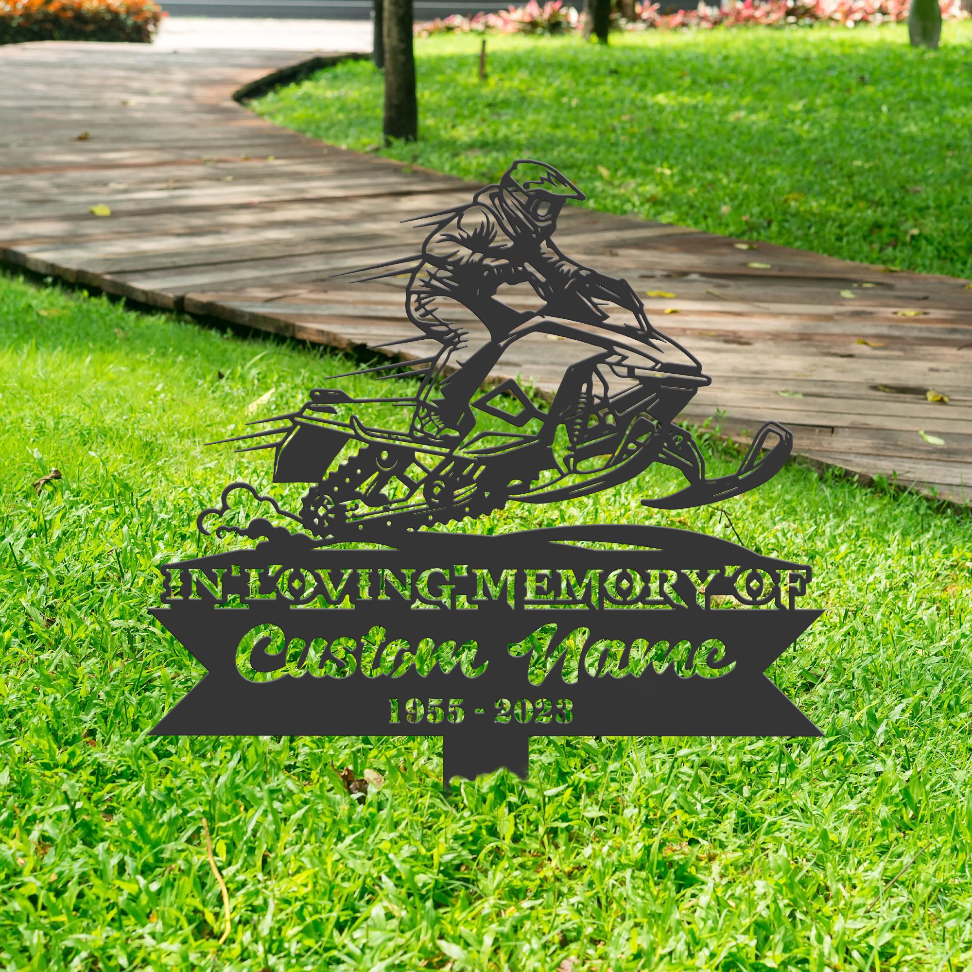 Personalized Snowmobile Rider Memorial Stake, Sympathy Sign - Etsy