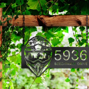 Personalized Helmet Motocross Biker Metal Address Sign House Number ...