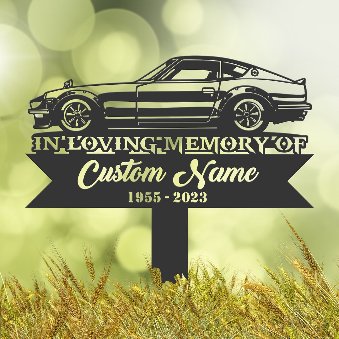 Personalized Racing Car Memorial Stake, Metal Grave Marker, Sympathy ...