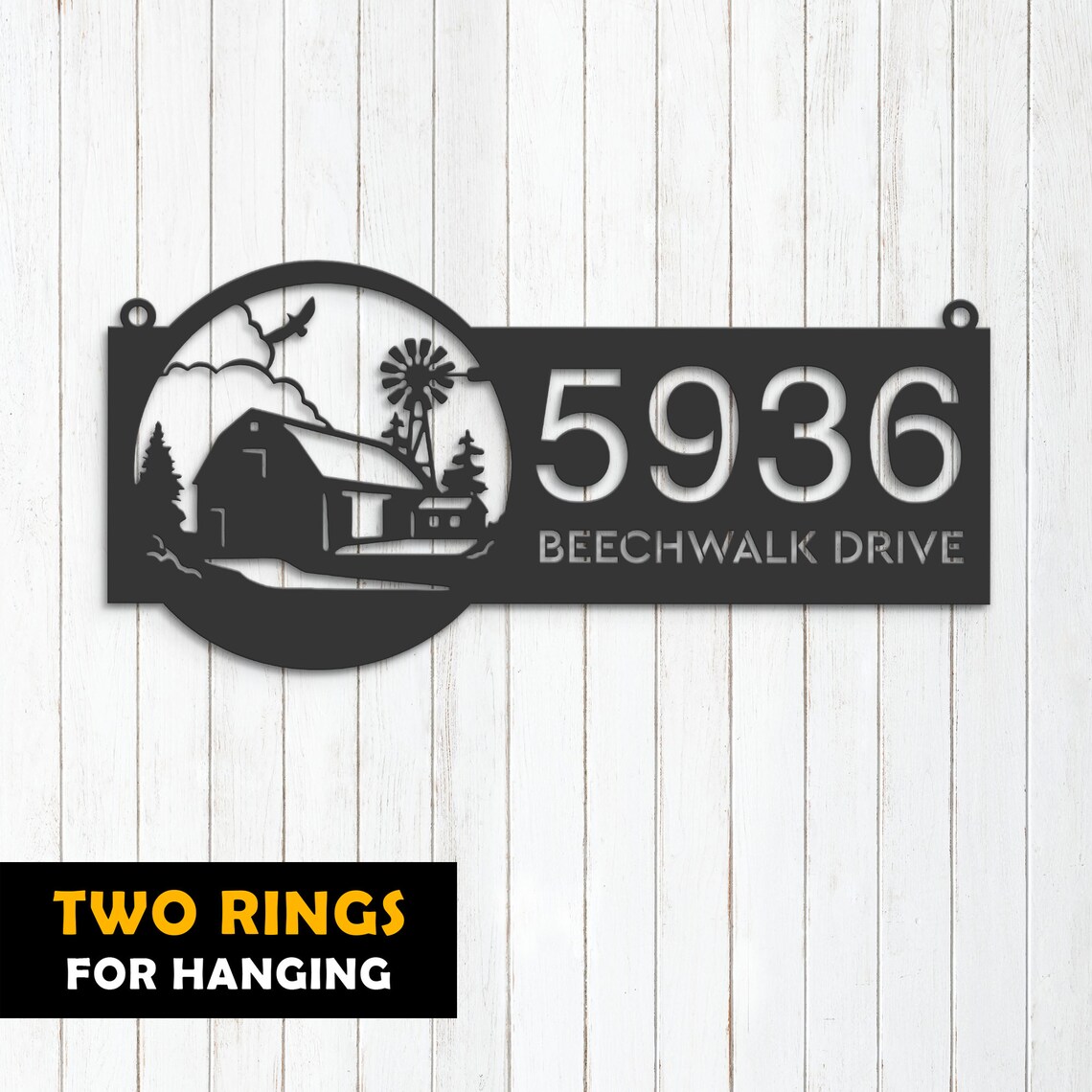 Personalized Farmhouse Ranch Metal Address Sign House Number - Etsy