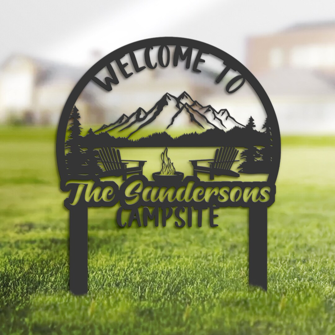 Personalized Welcome to Our Campsite Wild Natural Landscape Custom Name ...